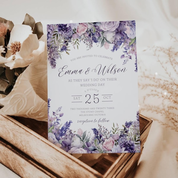 Lilac Invitation - Etsy
