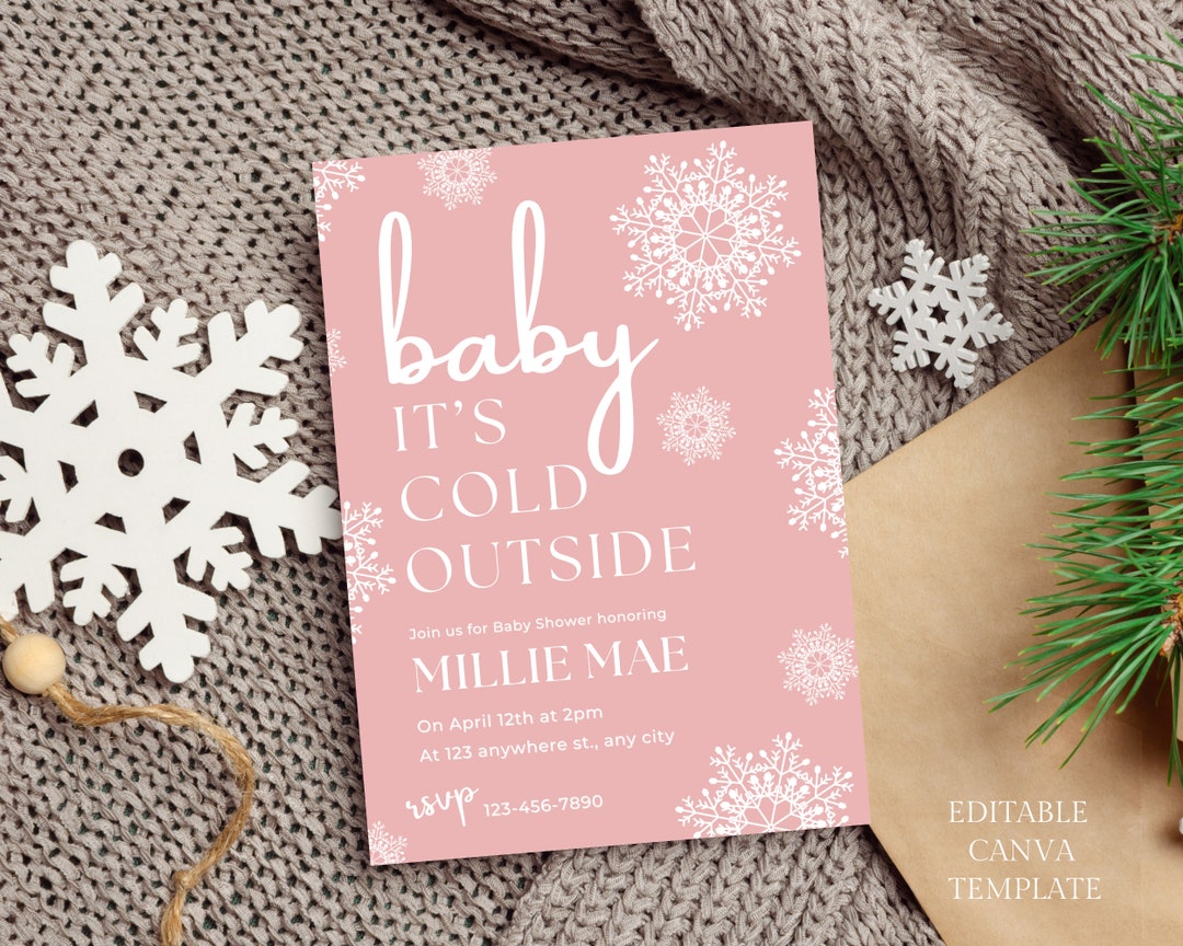 Baby Its Cold Outside Invitation Pink, Baby It's Cold Outside Template ...