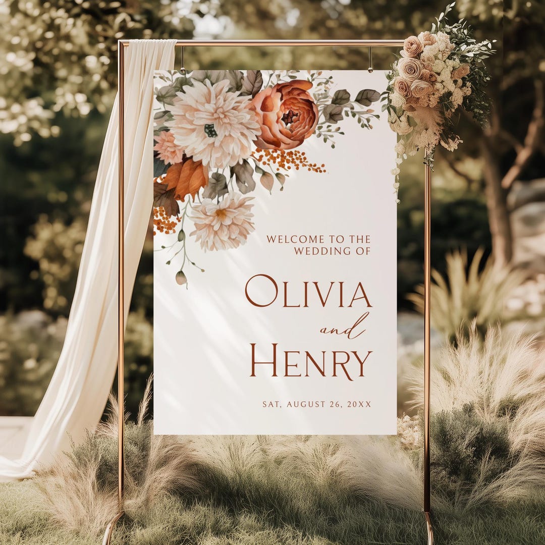 Wedding Welcome Signs Terracotta, Welcome to the Wedding Sign Fall ...