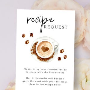 Love is Brewing Recipe Cards, Coffee Recipe Card Printable, for Bridal ...