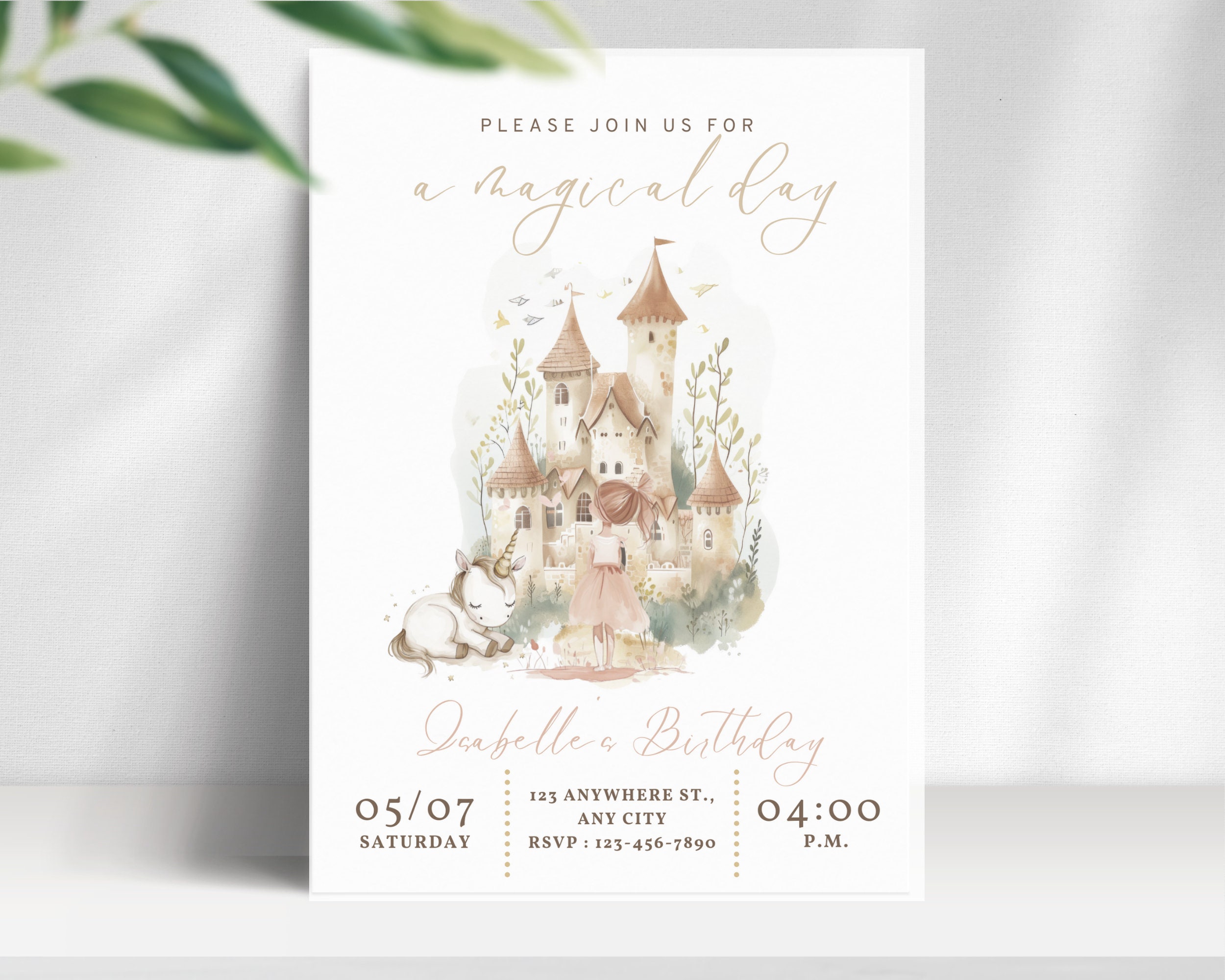 Fairytale Birthday Invitation, Storybook Birthday Invitation , Unicorn ...