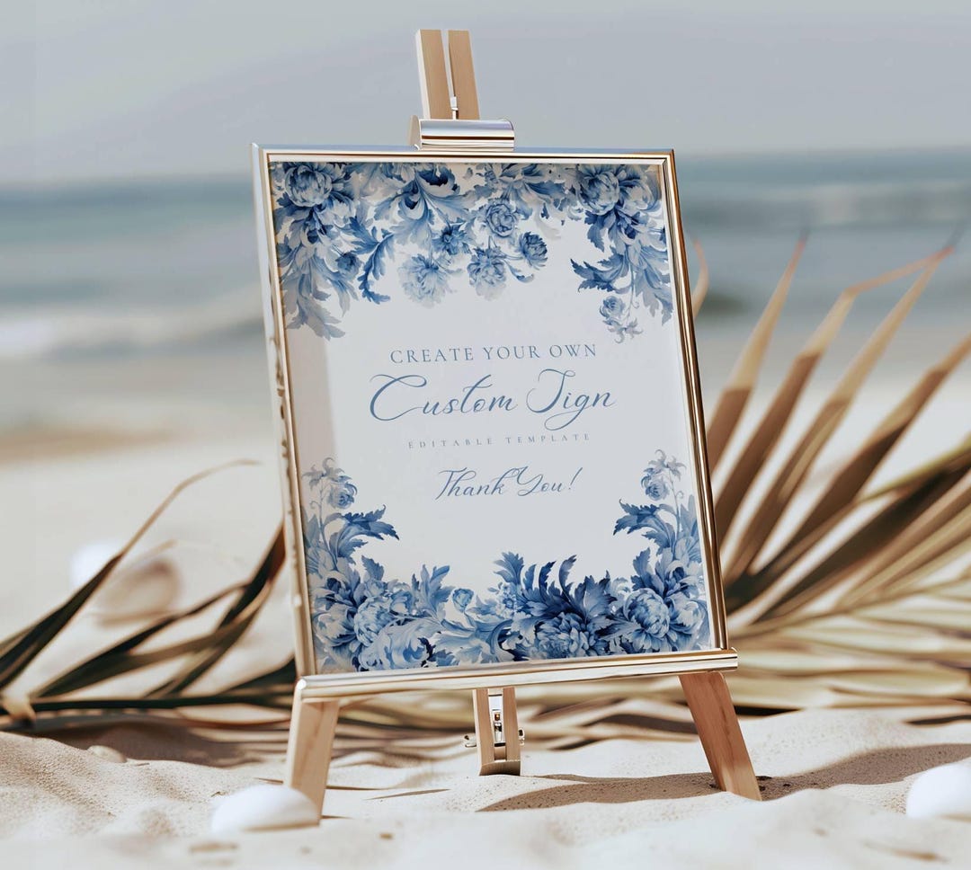Something Blue Before I Do Sign, Something Blue Custom Sign, Blue Toile ...