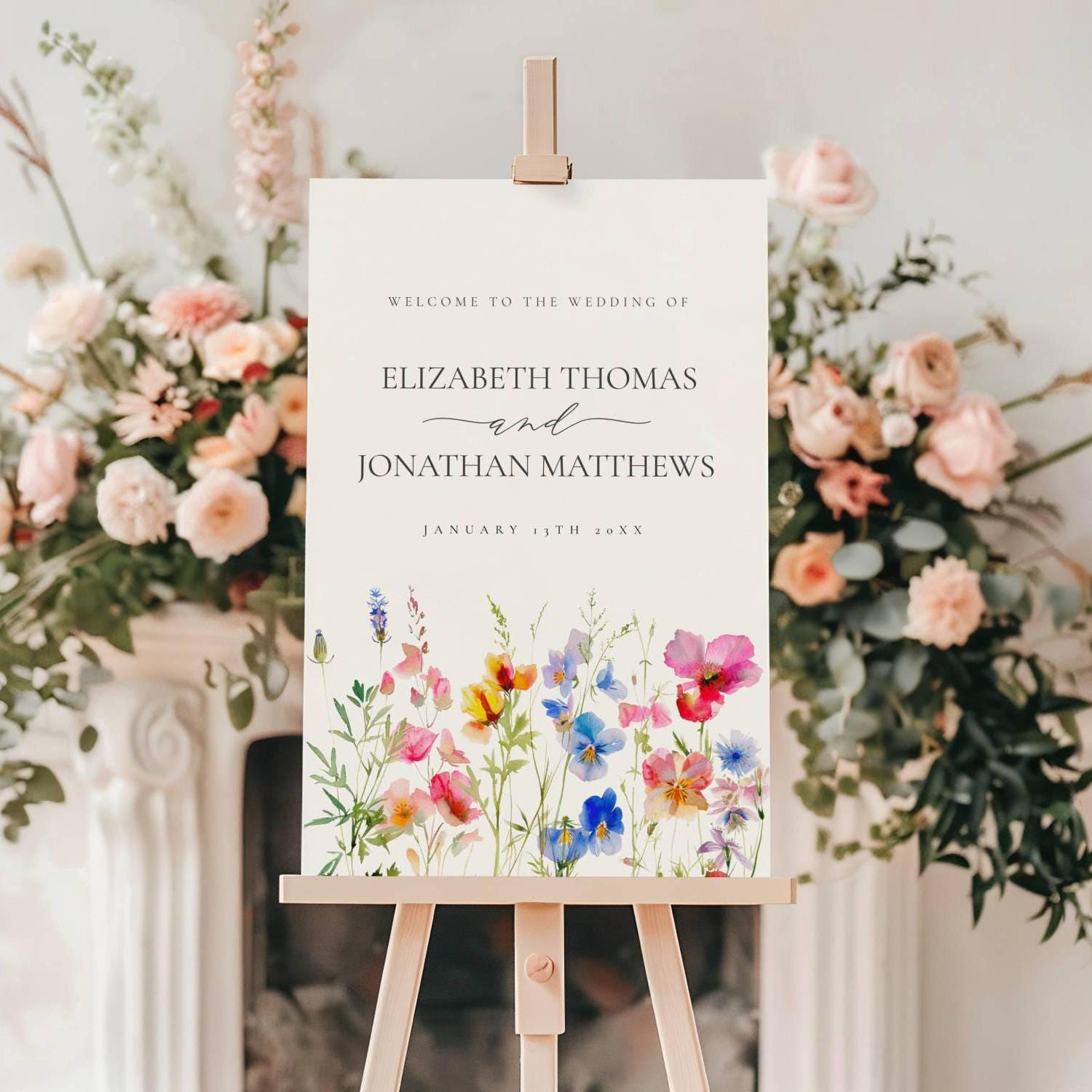 Wildflower Wedding Welcome Sign, Welcome to the Wedding Sign ...