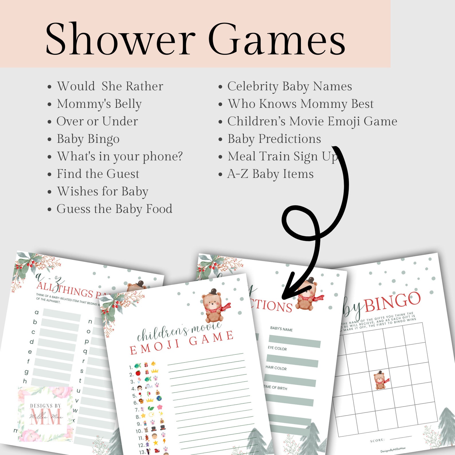 Merry Little Baby Shower Games, Winter Baby Shower, Christmas Baby ...