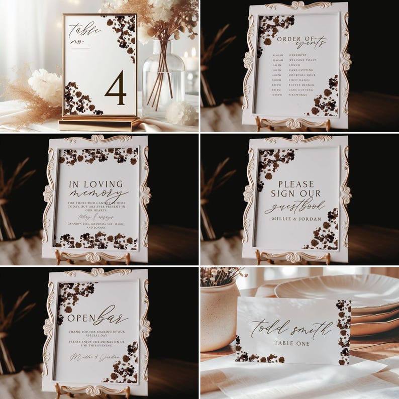 Cow Print Wedding Template Bundle, Western Wedding Bundle Large Bundle ...