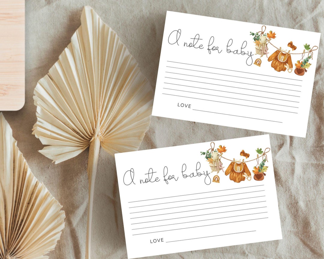 Girls Clothesline Baby Shower Note for Baby Card, Baby Shower Template ...