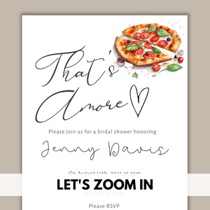 That's Amore Bridal Invitation | Bridal Shower Invite, Pizza, Italian Theme, Template, Edit in ...
