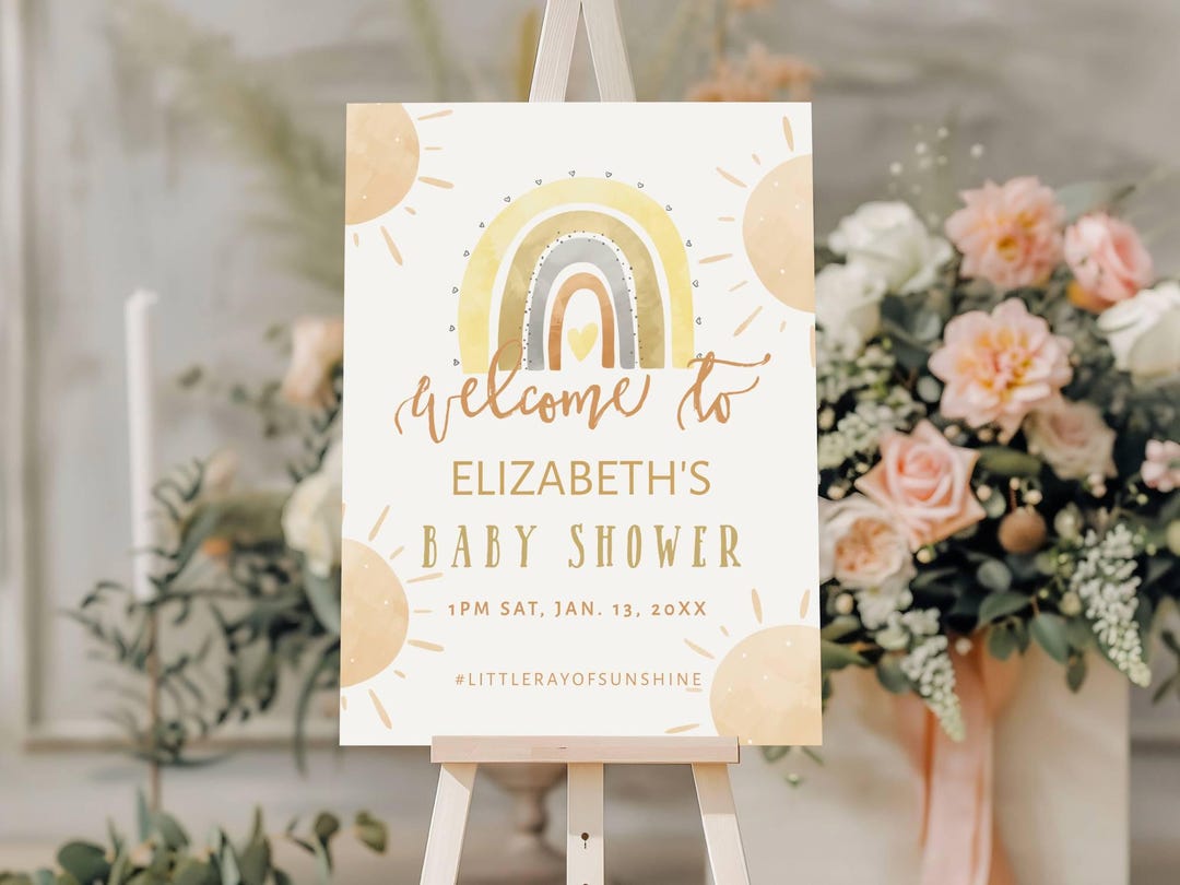 Little Ray of Sunshine Welcome Sign, Sunshine Baby Shower Welcome ...