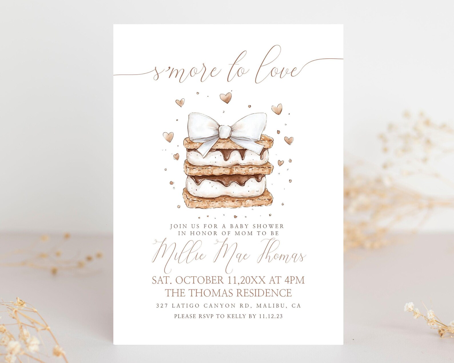 Adding S'more Love Baby Shower Invite - Smore Baby Shower - Smore to ...