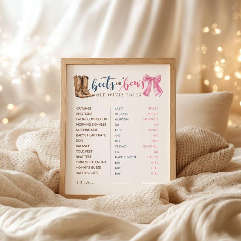 Boots or Bows Old Wives Tales - Printable Template - Editable Boots or ...