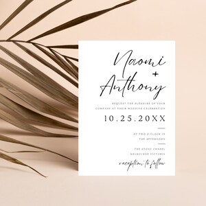 Wedding Invitation Cursive, Script Font | Wedding Invitation Template ...