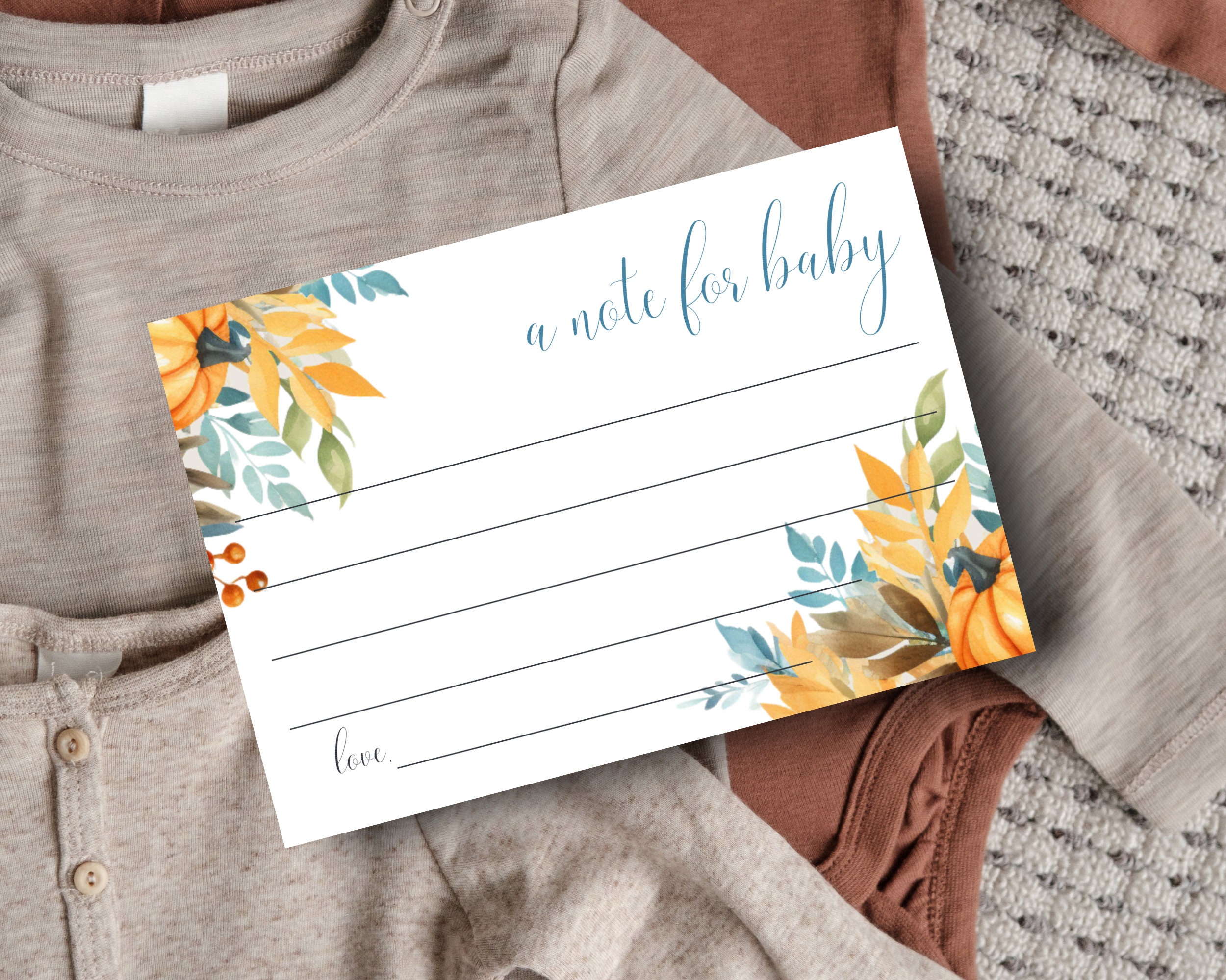 Blue Truck Baby Shower A Note for Baby, Baby Shower Template, Editable ...