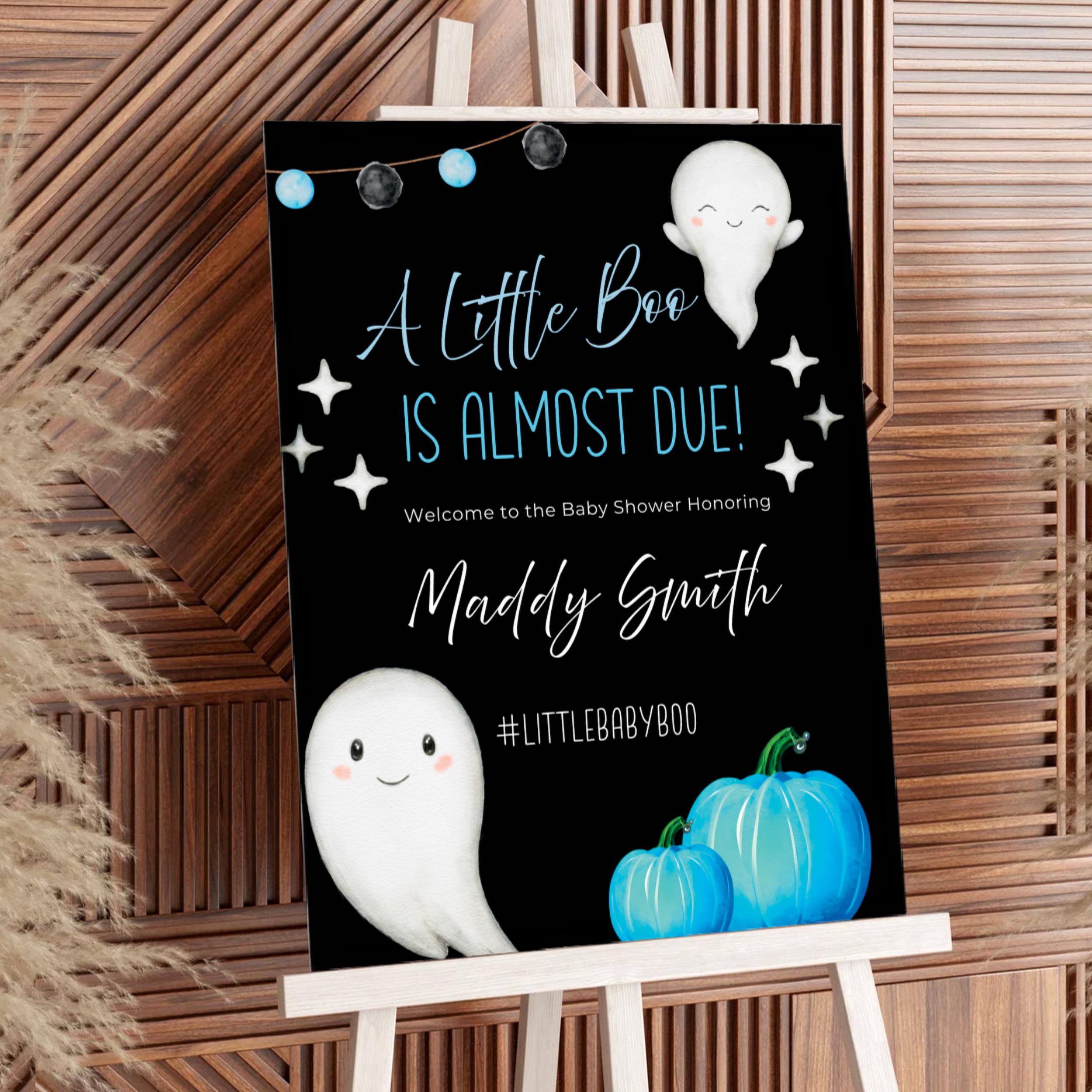 A Little Boo is Due Welcome Sign Boys, Halloween Baby Shower Decor ...
