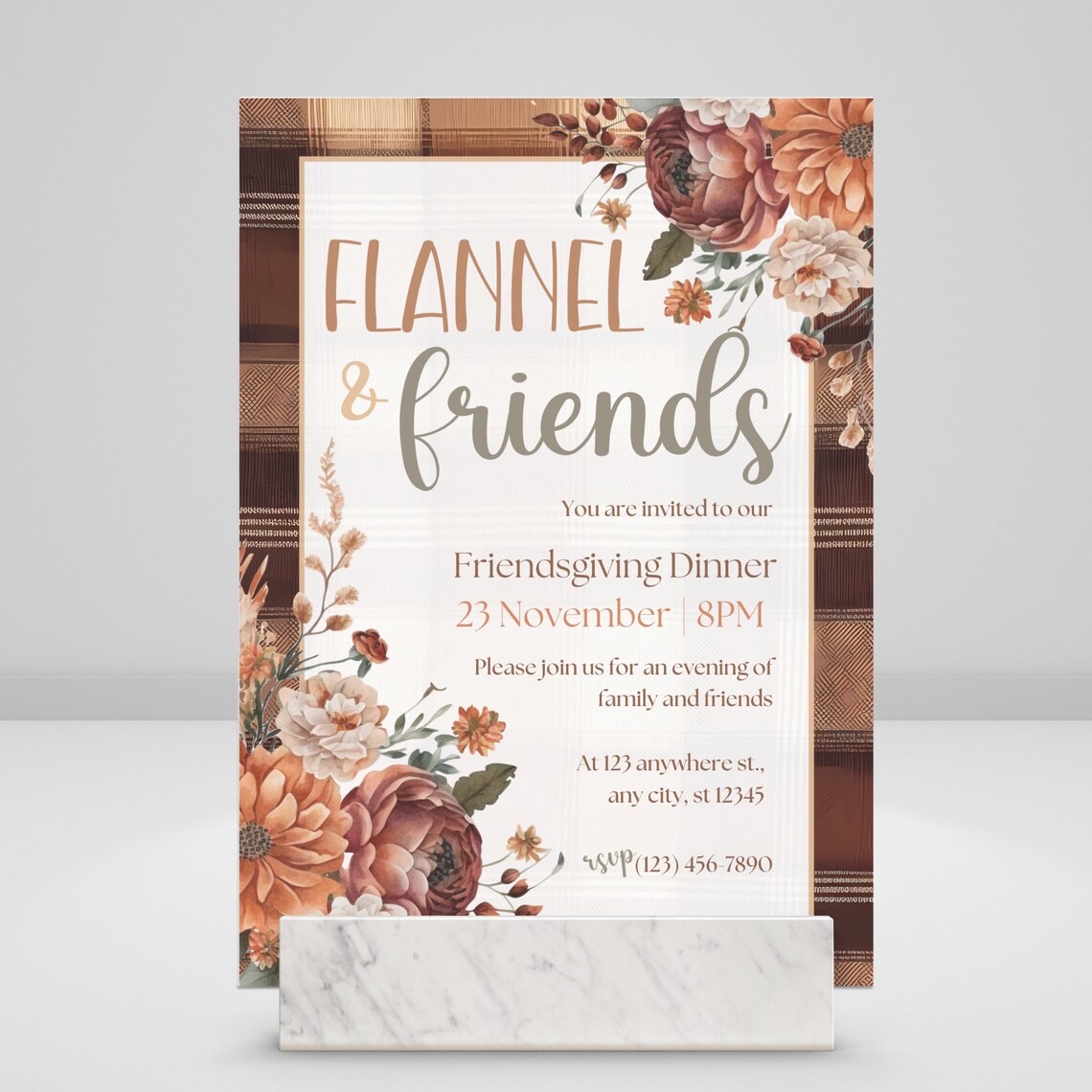 Friendsgiving Invitation Flannel & Friends Friends Casual - Etsy