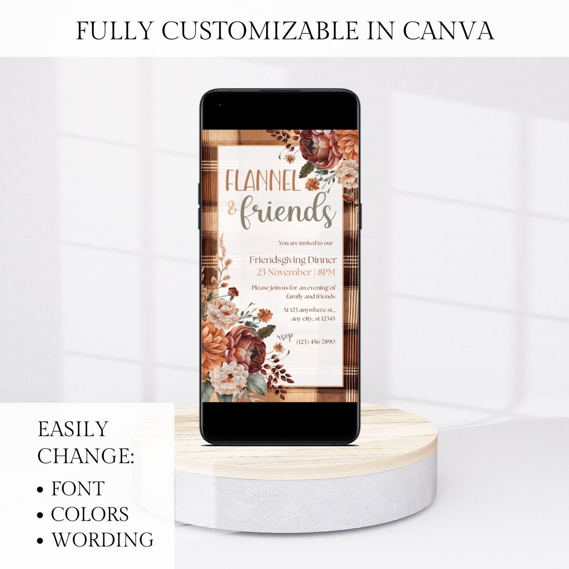 Friendsgiving Invitation Flannel & Friends Friends Casual - Etsy