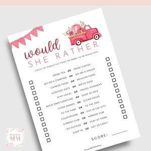 Pink Truck Baby Shower Game Bundle, Fall Girl Baby Shower Games Bundle ...