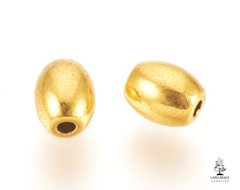 45 Rice Beads Copper 10mm X 4mm Ribbed Fluted Oblong Metal - Etsy