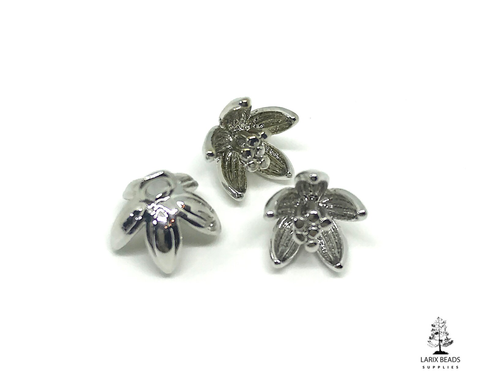 Silver Flower Charms Small Silver Flowers Necklace Charms - Etsy