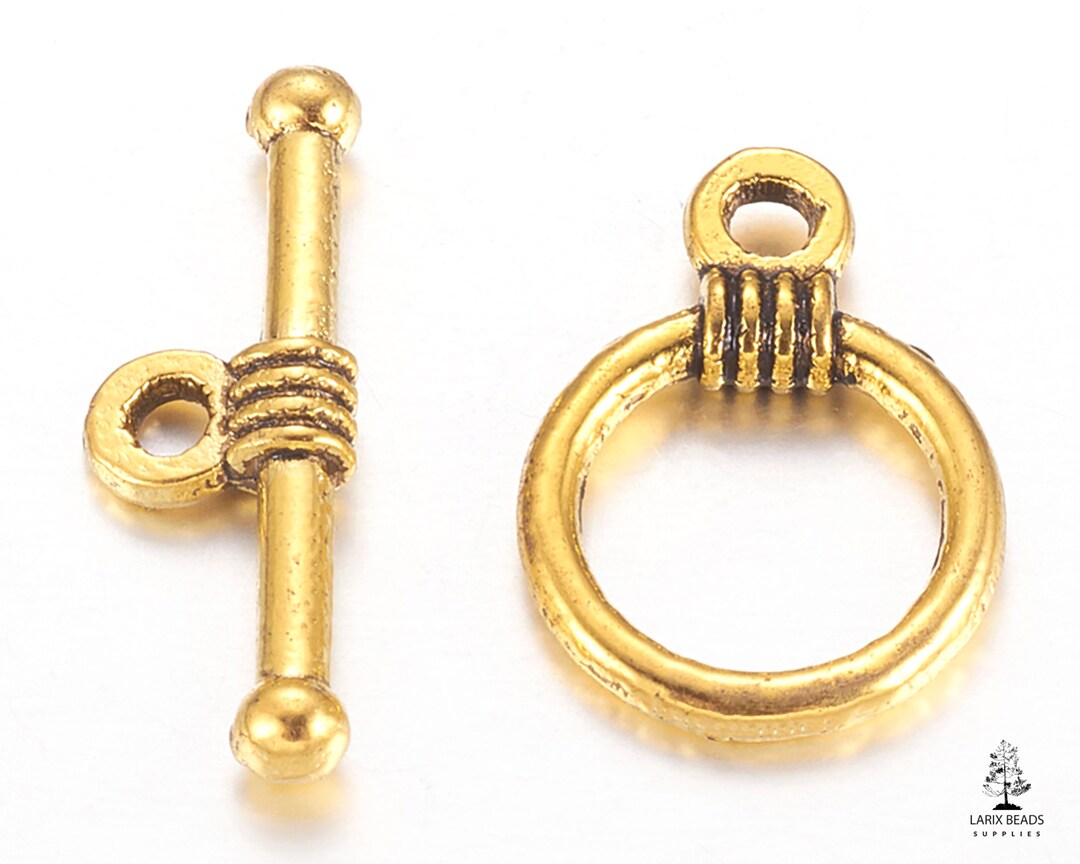 Golden T Bar Clasps for Jewelry, Small Toggle Bar Clasps, Bar and Ring ...