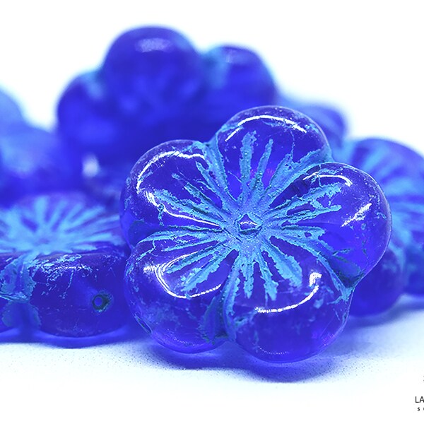 Blue Flower Beads - Etsy