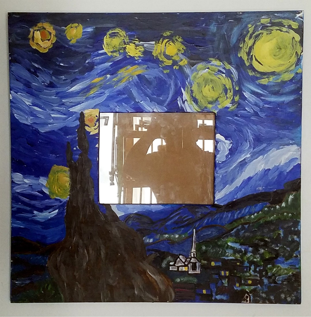 Hand Painted Starry Night Scene Picture Frame - Etsy
