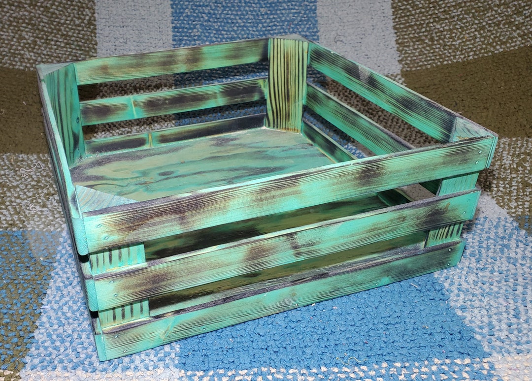 Rustic Look Wood Storage Crate - Etsy