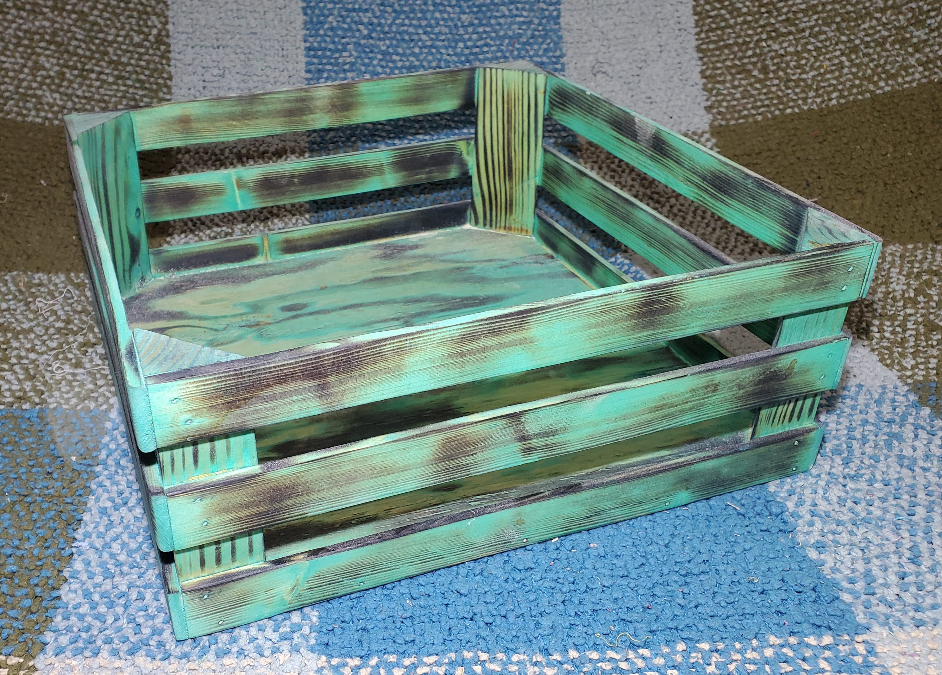 Rustic Look Wood Storage Crate - Etsy