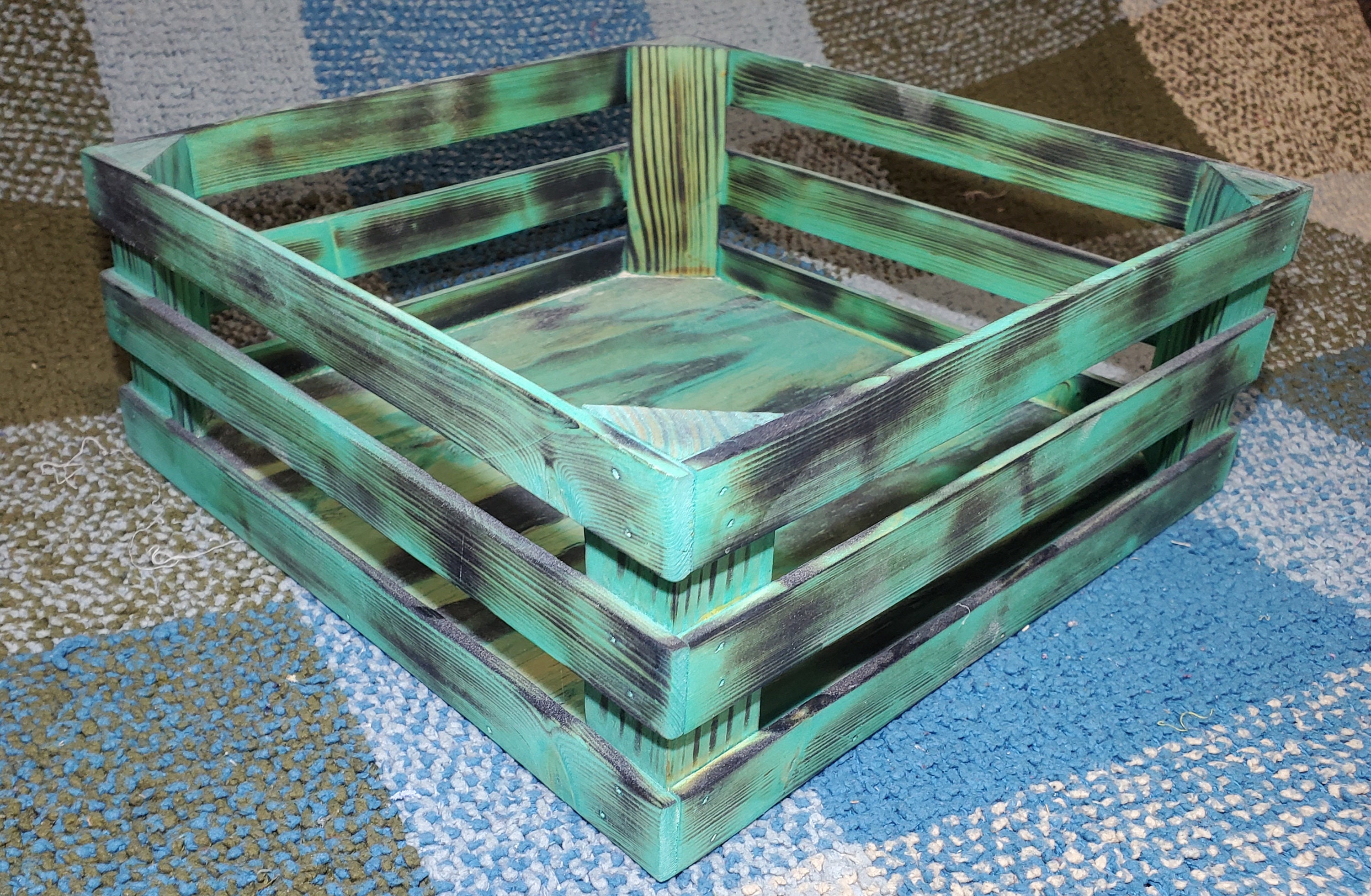 Rustic Look Wood Storage Crate - Etsy