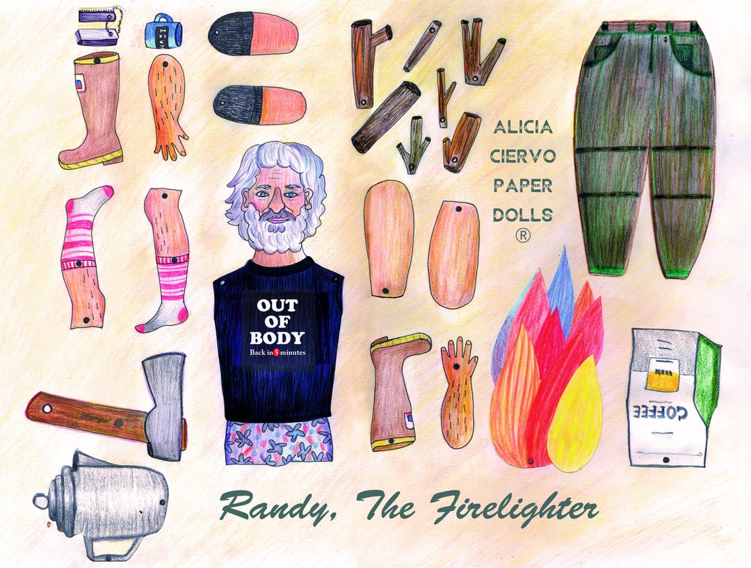 Printable Paper Doll Firelighter Man - Etsy