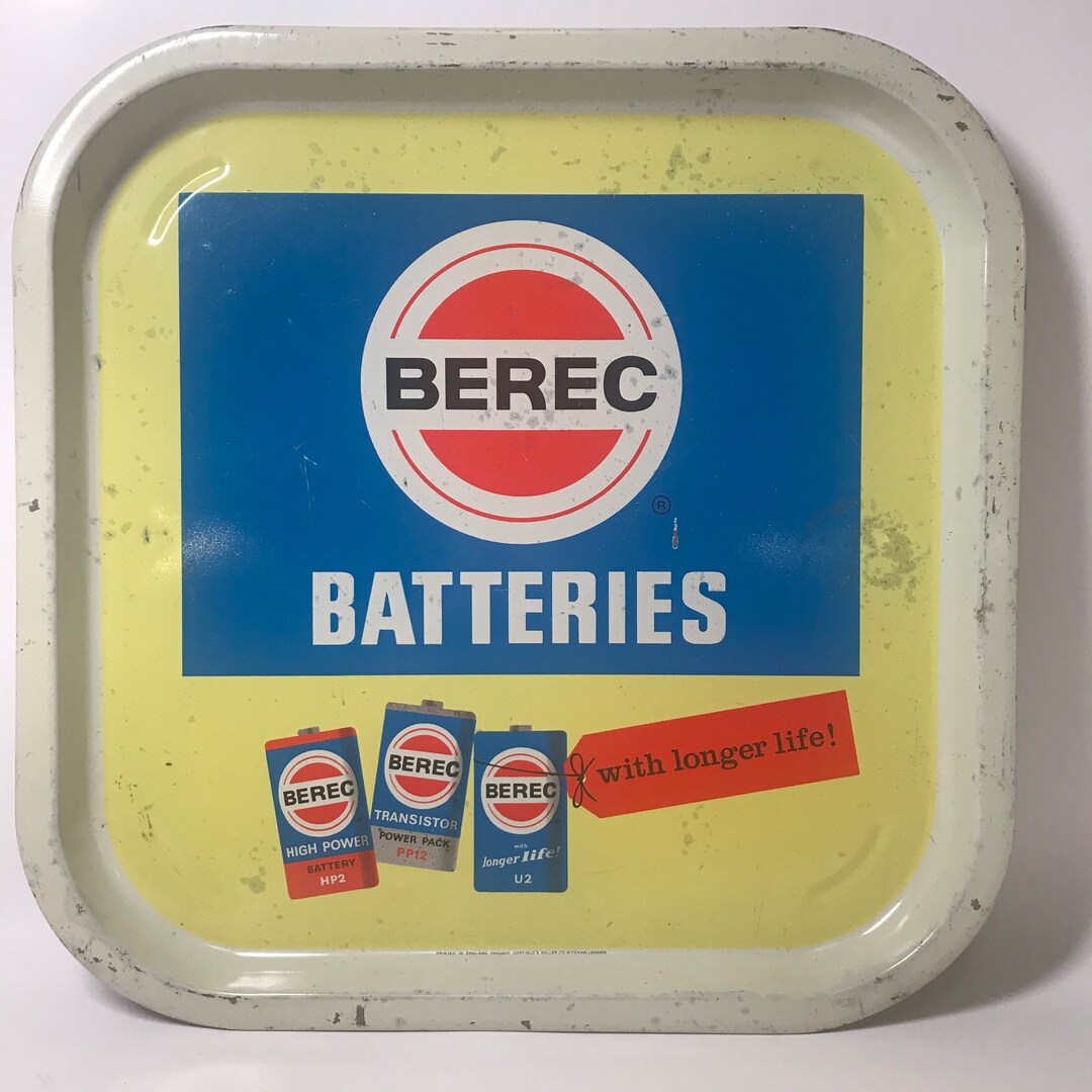 Vintage Berec Batteries Tin Tray Londres - Etsy España