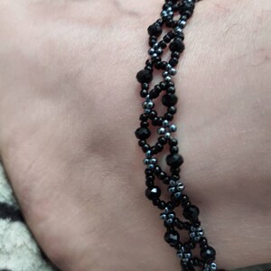 Black Gothic Anklet.black Beaded Anklet.goth Anklet Beads. - Etsy