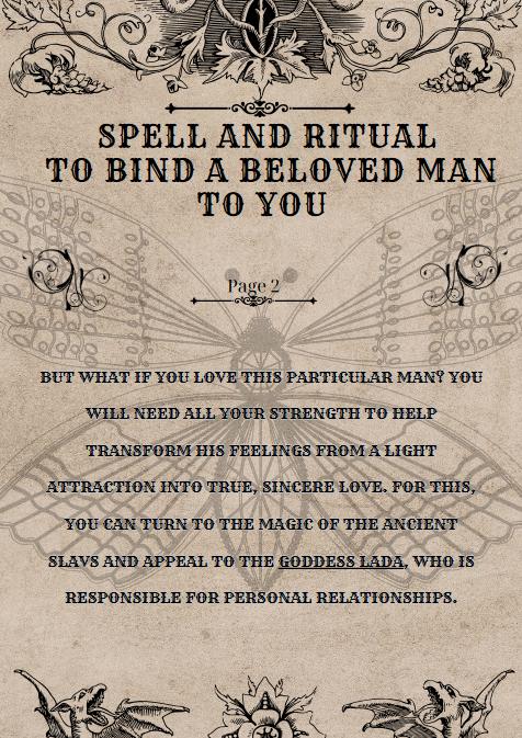 Ritual to Bind a Beloved Man to You. DIY Love Spell Guide (PDF). Love ...