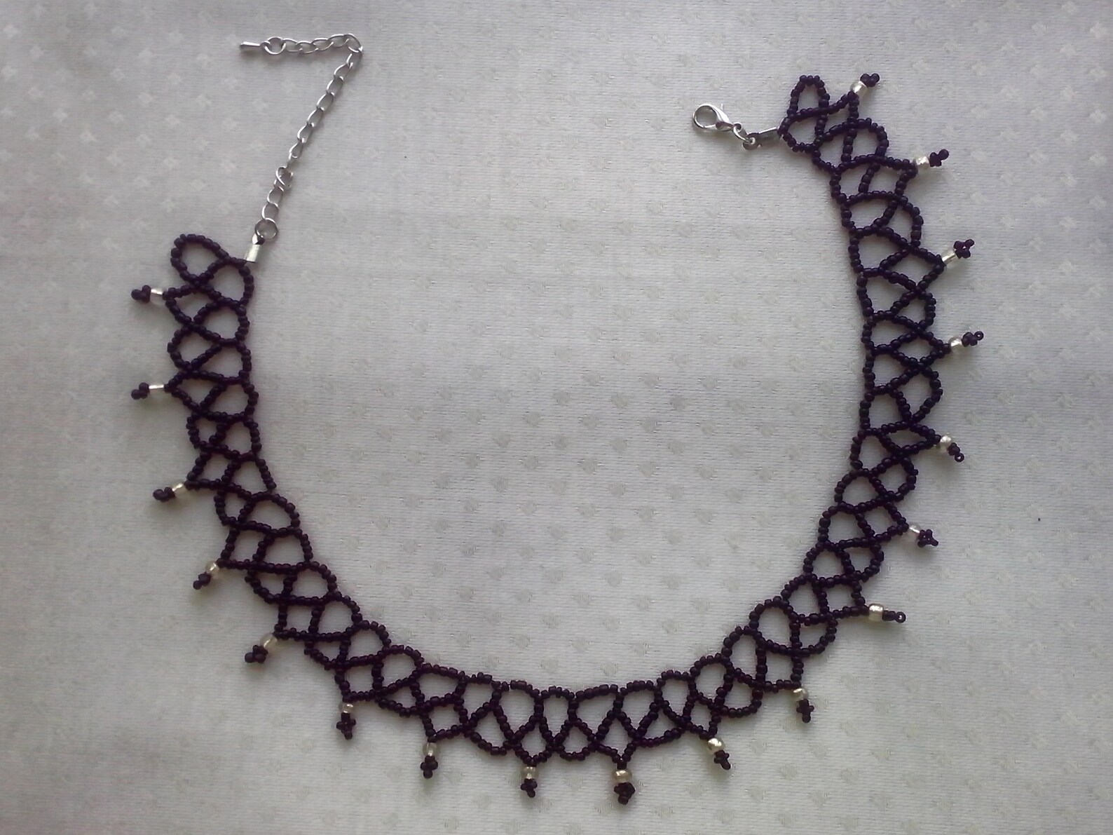 Black Tattoo Gothic Choker.black Beaded Necklace.beadwork Gothic Choker ...