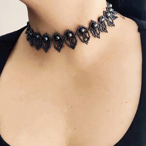 Black Choker Necklace.black Gothic Choker Necklace.goth Choker Necklace ...