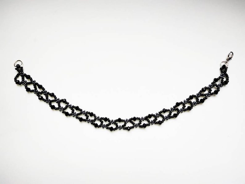 Black Gothic Anklet.black Beaded Anklet.goth Anklet Beads. - Etsy