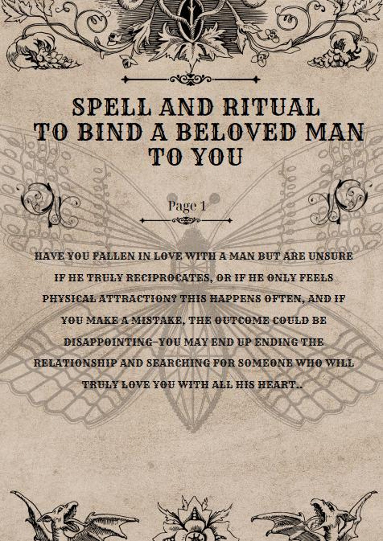 Ritual to Bind a Beloved Man to You. DIY Love Spell Guide (PDF). Love ...