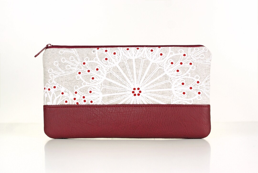 Red Pencil Case Pencil Case Flat Pencil Case Faux Leather - Etsy UK