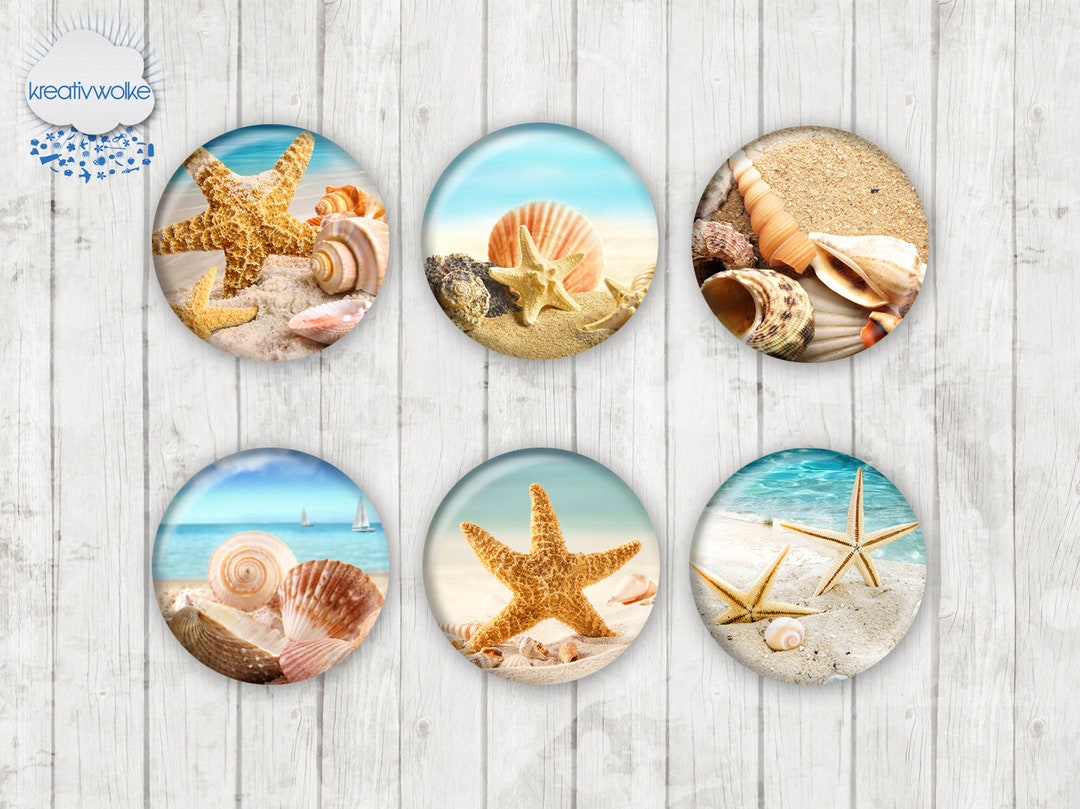 454 Starfish Beach Maritime Motif Cabochon Glass Cabochons Handmade ...