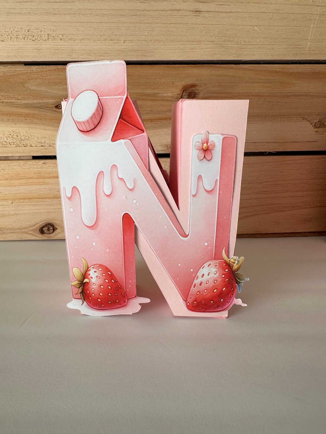 Strawberry Milkshake 3d Letters, Small 3d Letters, Pink 3d Letters ...