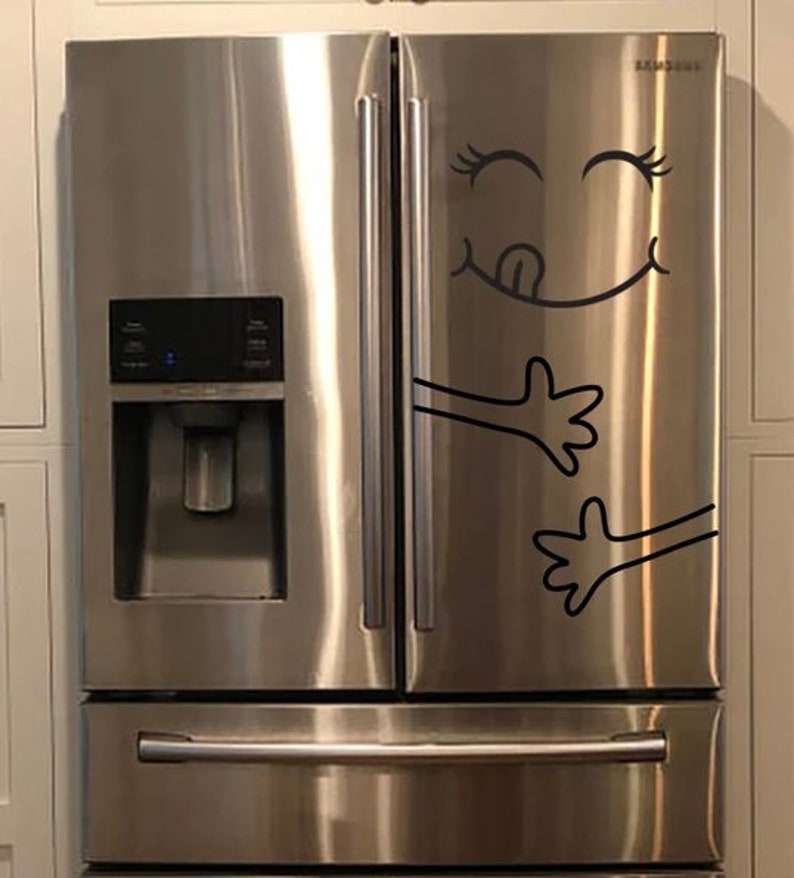 Divertida cara de dibujos animados Calcomanía de nevera - Etsy México