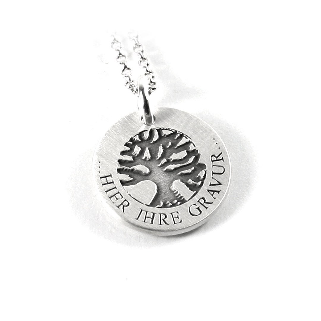 Pendant With Engraving Tree of Life Chain 925 Silver Symbol | Women Men ...