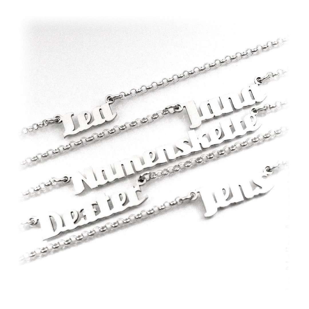 Name Chain 925 Silver Wish Name Necklace Length 45cm Partner Name Chain ...