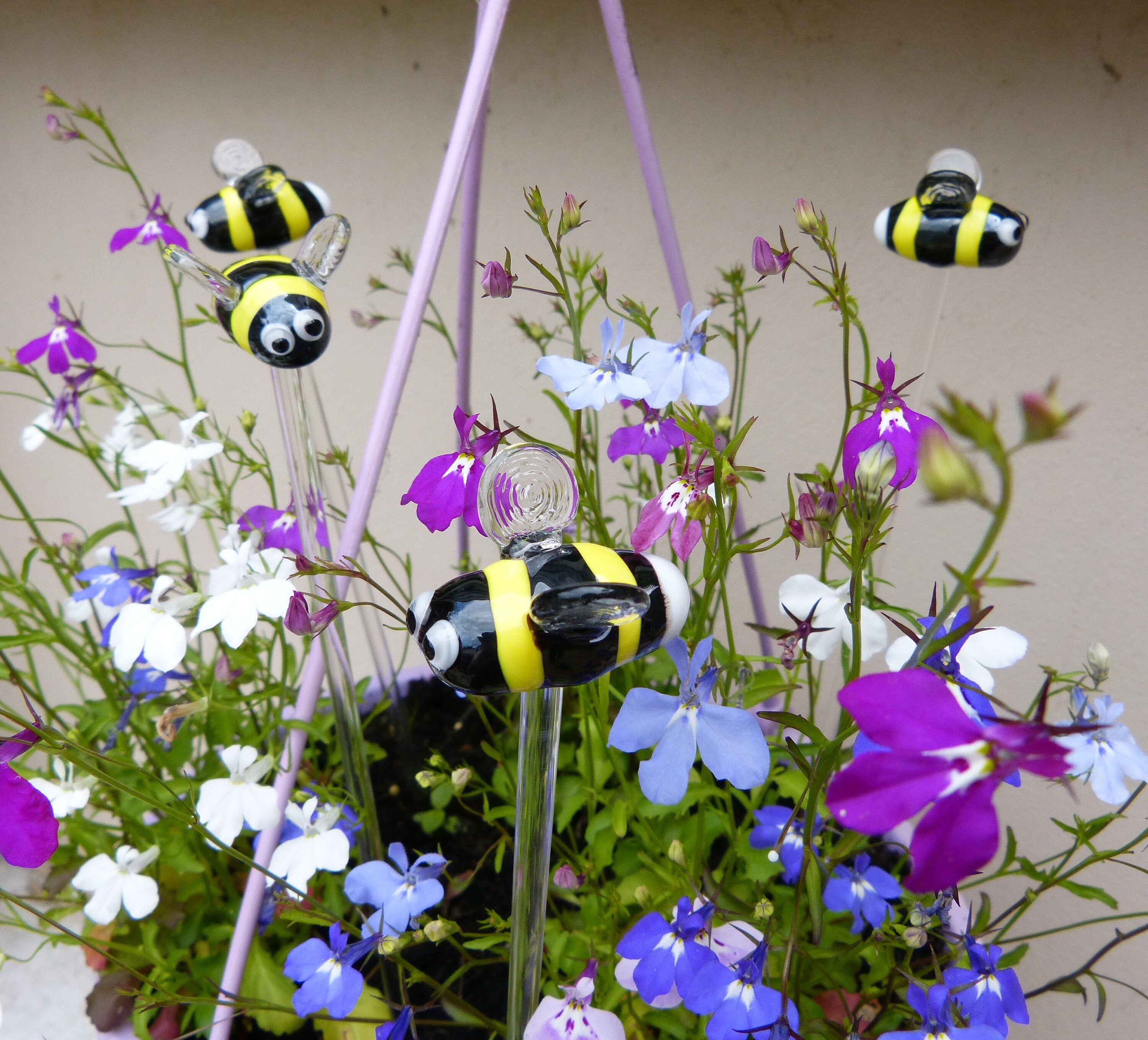 Glass Bumble Bee for gardens/plant pots Plant Pot Buddies | Etsy