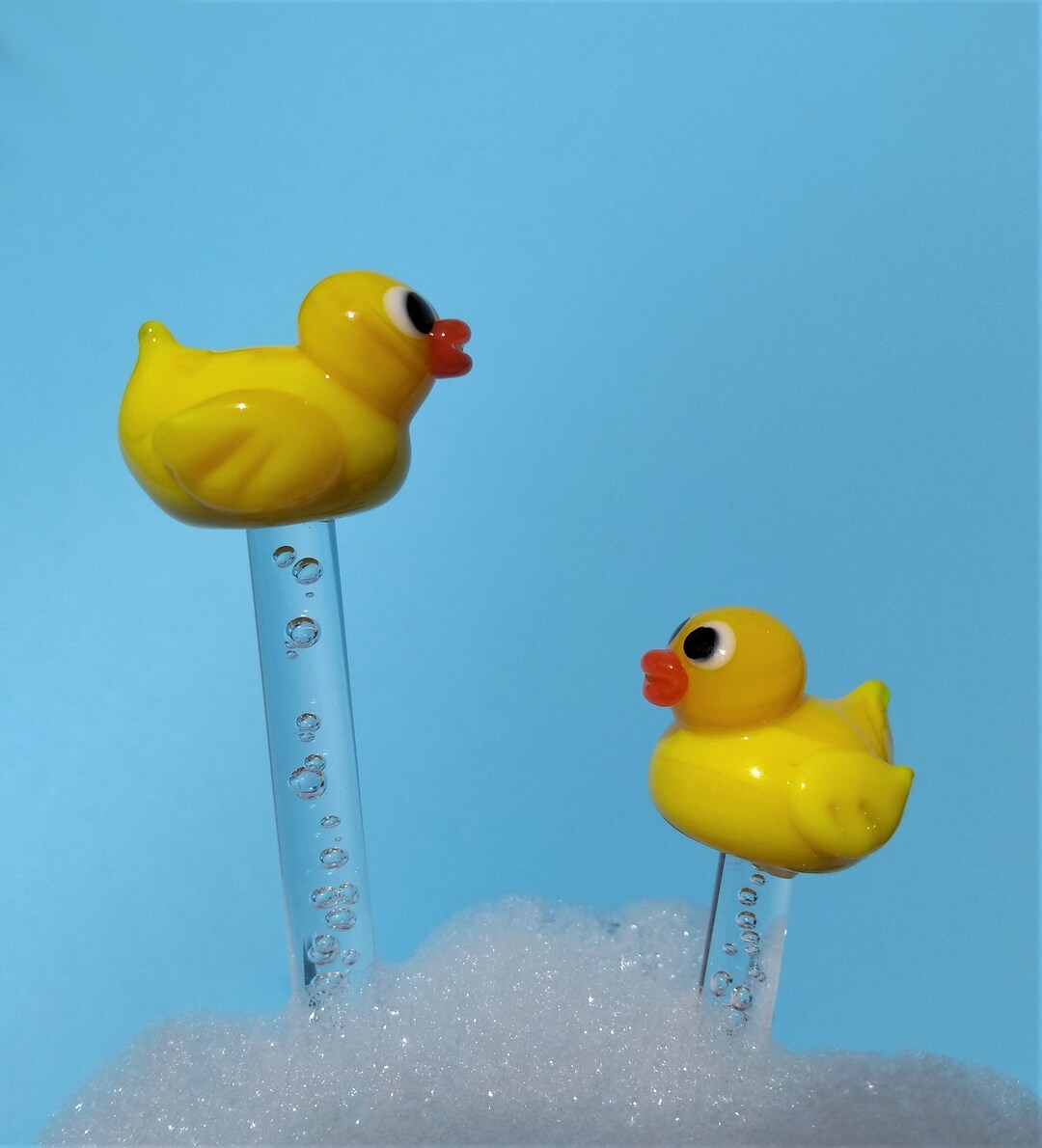 Mini Handmade Glass Rubber Ducky Plant Pot Friend - Glass Garden ...