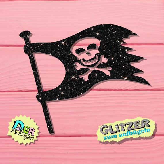 Ironing Picture Pirate Flag Flag to Iron in 33 Glitter Colors - Etsy