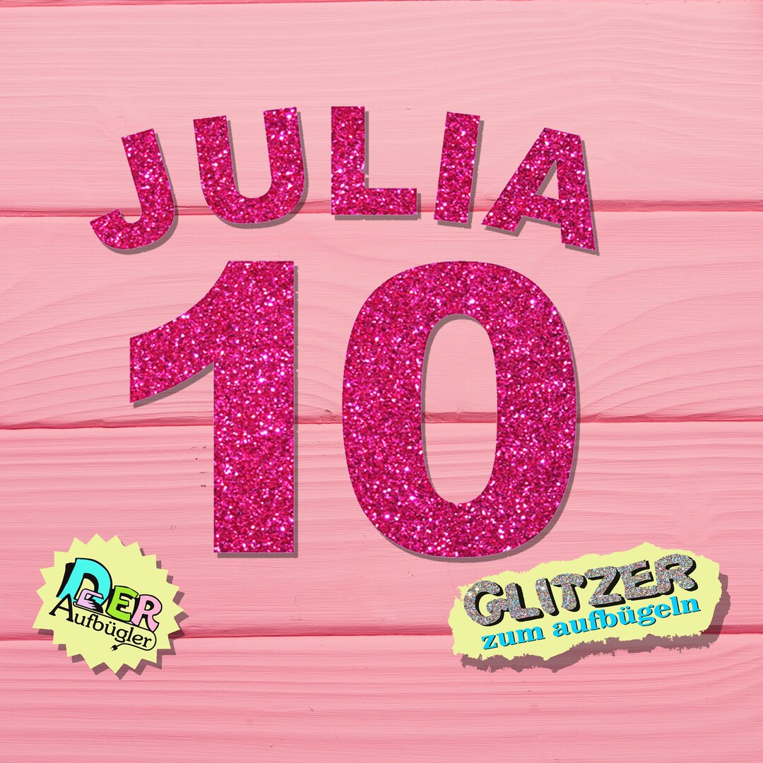 Iron-on Birthday Name and Number Jersey Back Print in Glitter 33 Colors ...
