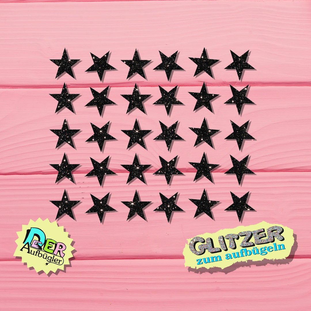 Iron-on Picture Star 30 Glitter Stars in a Set in 33 Colors - Etsy