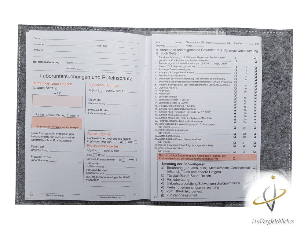 Mutterpasshülle Hülle Mutterpass Mutterpass Filz | Etsy