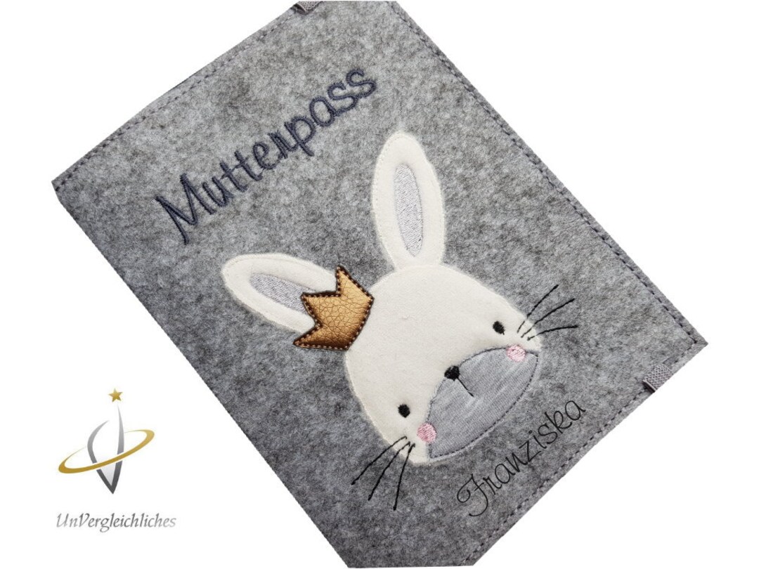 Mutterpass-hülle, Mutterpasshülle, Hülle Mutterpass Filz hasenkönigin ...