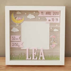 Personalized gift for birth in frame baby frame baptism | Etsy